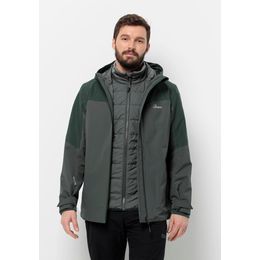 Jack Wolfskin Herren 3-in-1-Funktionsjacke "GLAABACH 3IN1 JKT M", grün, Gr. S, Obermaterial: 100% Polyester; Kontrast: 100% Polyester; Futter: 100%