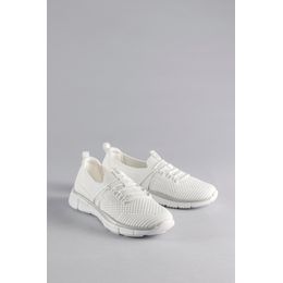 ANISTON SHOES Damen Slip-On Sneaker, Gr. 42, weiß, Textil, Schuhe, Freizeitschuh, Halbschuh, Schnürschuh - NEUE KOLLEKTION