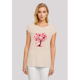 F4NT4STIC Damen T-Shirt "Herz Baum Aquarell Druck", wei&szlig;, Gr. XS, Obermaterial: 100% Baumwolle, Shirts, Premium Qualit&auml;t