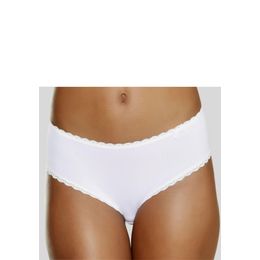 s.Oliver Damen Panty "Camille", Gr. 48, wei&szlig;, Microtouch, Obermaterial: 85% Polyamid, 15% Elasthan, Unterhosen, mit feiner Spitzenborte