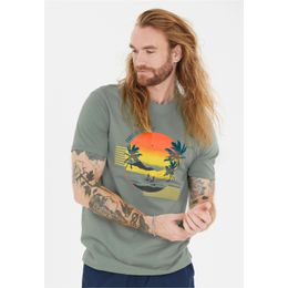 CRUZ Herren Funktionsshirt "Flair", grün, Gr. XXL, bedruckt, 100% Baumwolle, Shirts, mit modischem Print für einen lässigen Look