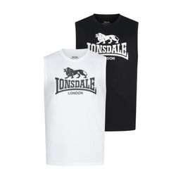 Lonsdale Herren Tanktop "ROLLESTON", schwarz-wei&szlig;, Gr. XXL, Obermaterial: 100% Baumwolle, Tops