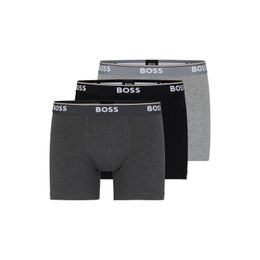 BOSS Herren Langer Boxer "Brief 3 PACK", Gr. XXL, schwarz, Jersey, Obermaterial: 95% Baumwolle, 5% Elasthan, unifarben, Unterhosen, mit farblich