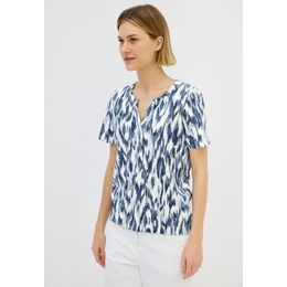 Cecil Damen Print-Shirt, wei&szlig;, Gr. XXL, bedruckt, Web, 100% Baumwolle, Shirts, 2in1 Optik