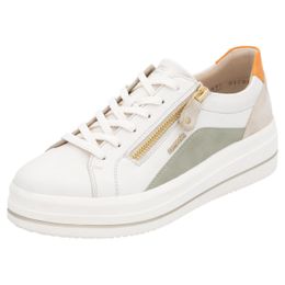Remonte Damen Plateausneaker, Gr. 42, wei&szlig;, Leder, Lederimitat, Schuhe, Freizeitschuh, Halbschuh, Schn&uuml;rschuh mit Soft-Einlage