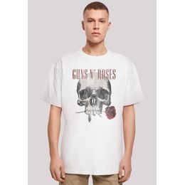 F4NT4STIC Damen T-Shirt "Guns 'n' Roses Flower Skull Rock Musik Band", wei&szlig;, Gr. M, Obermaterial: 100% Baumwolle, Shirts, Premium Qualit&auml;t