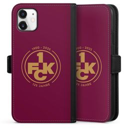 DeinDesign iPhone 11 Handy Klapph&uuml;lle Handyh&uuml;lle aus Kunst Leder schwarz Flip Case 125 Jahre 1. Fc Kaiserslautern 1. Fck Sideflip mit Lasche