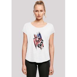F4NT4STIC Damen T-Shirt "Marvel Avengers Captain America Streaks", wei&szlig;, Gr. S, Obermaterial: 100% Baumwolle, Shirts, Print