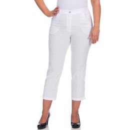 KjBRAND Damen 7/8-Hose "BEA 7/8", weiß, Gr. 42, Web, Obermaterial: 47% Baumwolle, 45% Polyester, 6% Viskose, 2% Elasthan, Hosen, bügelfrei