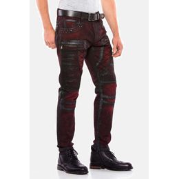 Cipo & Baxx CIPO & BAXX Herren Regular-fit-Jeans "Jeans", rot, Gr. 33, unifarben, 98% Baumwolle 2% Elasthan, Jeans, im Regular Fit-Schnitt, CD581