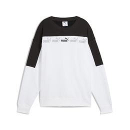 Puma Damen Sweatshirt "Around The Block Crewneck Damen", wei&szlig;, Gr. S, Obermaterial: 66% Baumwolle, 34% Polyester; Rippe: 97% Baumwolle, 3% Elasthan,