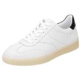 Remonte Damen Sneaker, Gr. 37, schwarz-weiß, Leder, Schuhe, Freizeitschuh, Halbschuh, Schnürschuh mit gepolstertem Schaftrand