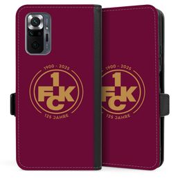 DeinDesign Xiaomi Redmi Note 10 Pro Handy Klapph&uuml;lle Handyh&uuml;lle aus Kunst Leder schwarz Flip Case 125 Jahre 1. Fc Kaiserslautern 1. Fck Sideflip mit langer 
