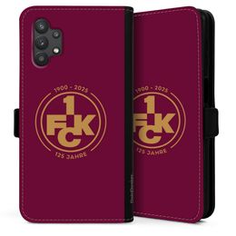 DeinDesign Galaxy A32 5G Handy Klapph&uuml;lle Handyh&uuml;lle aus Kunst Leder schwarz Flip Case 125 Jahre 1. Fc Kaiserslautern 1. Fck Sideflip mit langer Lasche