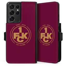 DeinDesign Galaxy S21 Ultra 5G Handy Klapph&uuml;lle Handyh&uuml;lle aus Kunst Leder schwarz Flip Case 125 Jahre 1. Fc Kaiserslautern 1. Fck Sideflip mit Lasche