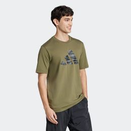 Herren T-Shirt "M C CAMO LOGO T", grün, Gr. L, adidas Sportswear, Obermaterial: 100% Baumwolle, Shirts