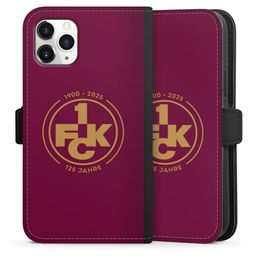 DeinDesign iPhone 11 Pro Handy Klapph&uuml;lle Handyh&uuml;lle aus Kunst Leder schwarz Flip Case 125 Jahre 1. Fc Kaiserslautern 1. Fck Sideflip mit Lasche