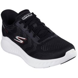 Skechers Herren Slip-On Sneaker "GO WALK NOW-PAYTON", Gr. 43, schwarz-weiß, Textil, Schuhe, Trainingsschuh, Schnürschuh mit Handsfree Slip-ins