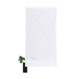 Raffrollo my home, B:45cm H:140cm, weiß, Voile, Obermaterial: 100% Polyester, Küche, Raffrollos, "Tanaro", Transparent, Voile, Polyester