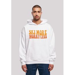 F4NT4STIC Herren Kapuzenpullover "Ski More Worry Less", wei&szlig;, Gr. L, Obermaterial: 100% Baumwolle, Pullover, Premium Qualit&auml;t