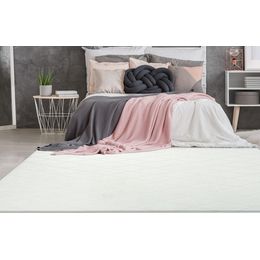 Teppich my home, B:80cm H:20mm L:150cm, weiß, Kunstfaser, Wohnzimmer, Teppiche, "Tilana", retro, Wohnzimmer