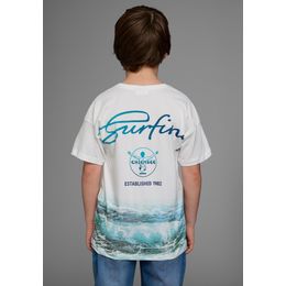 Chiemsee Jungen T-Shirt "WAVE", wei&szlig;, Gr. 128, bedruckt, Jersey, Obermaterial: 100% Baumwolle, Shirts, Kurzarm, Basic-Passform, bedruckt,