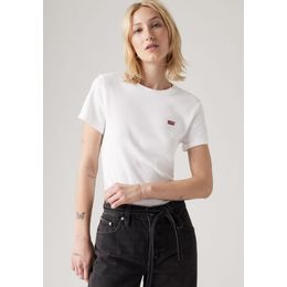 Levi's LEVI'S Damen T-Shirt "ESSENTIAL HM SS TEE", wei&szlig;, Gr. L, Jersey, Obermaterial: 100% Baumwolle, Shirts, Taillierter Schnitt