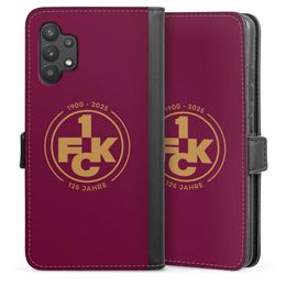 DeinDesign Galaxy A32 4G Handy Klapph&uuml;lle Handyh&uuml;lle aus Kunst Leder schwarz Flip Case 125 Jahre 1. Fc Kaiserslautern 1. Fck Sideflip mit Lasche