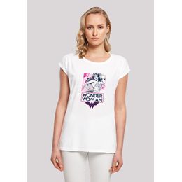 F4NT4STIC Damen T-Shirt "DC Comics Wonder Woman Pink Action", wei&szlig;, Gr. M, Obermaterial: 100% Baumwolle, Shirts, Damen,Premium