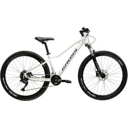 KROSS Mountainbike "Damen Hardtail Lea 5.0", 43cm, 27,5+ Zoll (69,85cm) hinten: 27,5+ Zoll (69,85cm), grau, Fahrr&auml;der