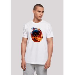 F4NT4STIC Herren T-Shirt "Basketball On Fire Sport UNISEX", weiß, Gr. S, Obermaterial: 100% Baumwolle, Shirts, Print