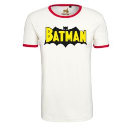 logoshirt Damen T-Shirt "Batman - Wings", weiß, Gr. XL, unifarben, 100% Baumwolle, Shirts, mit trendigem Superhelden-Print