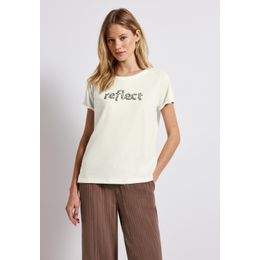 Street One Damen T-Shirt, weiß, Gr. 38, unifarben, Web, 50% Baumwolle, 50% Modal, Shirts, im soften Baumwoll-Mix