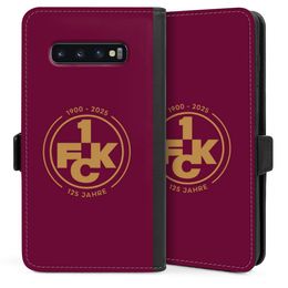 DeinDesign Galaxy S10 Plus Handy Klapph&uuml;lle Handyh&uuml;lle aus Kunst Leder schwarz Flip Case 125 Jahre 1. Fc Kaiserslautern 1. Fck Sideflip mit Lasche