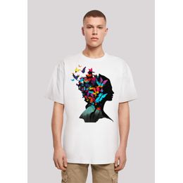 F4NT4STIC Herren T-Shirt "Schmetterling Silhouette OVERSIZE TEE", weiß, Gr. XS, Obermaterial: 100% Baumwolle, Shirts, Print