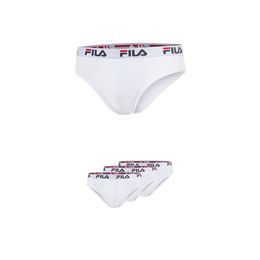 Fila Herren Slip "MAN BRIEF", Gr. XL, weiß, Jersey, Obermaterial: 95% Baumwolle, 5% Elasthan, unifarben, Unterhosen, mit elastischem Logobund