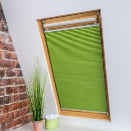 Dachfensterplissee Liedeco, B:83cm H:141cm, grün, Obermaterial: 100% Polyester, Plissees, "Universal Dachfenster-Plissee", Fixmaß
