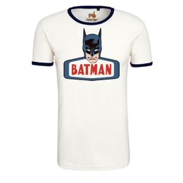 logoshirt Herren T-Shirt "Batman Face", wei&szlig;, Gr. XS, unifarben, 100% Baumwolle, Shirts, mit trendigem Superhelden-Print