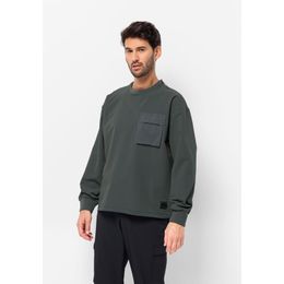 Jack Wolfskin Herren Rundhalspullover "WANDERMOOD PULLOVER M", gr&uuml;n, Gr. S, 1. OBERSTOFF 93% POLYAMID, 7% ELASTHAN 2. OBERSTOFF 100% POLYAMID 3.