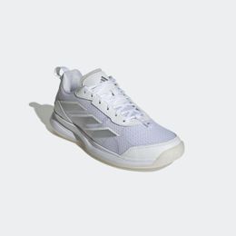 Damen Tennisschuh "AVAFLASH LOW", adidas Performance, Gr. 42, wei&szlig;, Synthetik, Textil, Schuhe, geeignet f&uuml;r Hartplatz und Sandplatz