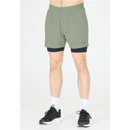 Endurance Herren Shorts "Kros", grün, Gr. XL, unifarben, 95% Polyester, 5% Elasthan, Hosen, Im 2-in-1-Design mit Quick Dry und Stretch-Funktion