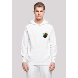 F4NT4STIC Herren Kapuzenpullover "Colorfood Collection - Rainbow Apple", wei&szlig;, Gr. S, Obermaterial: 50% Baumwolle, 50% Polyester, Pullover, Print