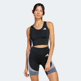 Damen Tanktop "TE 3S CROP TANK", schwarz-wei&szlig;, Gr. XS, adidas Performance, Obermaterial: 85% Polyester, 15% Elasthan, Tops