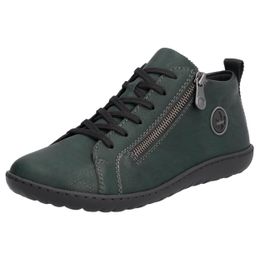 Rieker Damen Sneaker, Gr. 39, grün, Lederimitat, Schuhe, Freizeitschuh, Halbschuh, Schnürschuh in bequemer Form