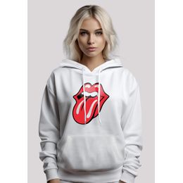 F4NT4STIC Damen Kapuzenpullover "The Rolling Stones Classic Zunge Rock Musik Band", wei&szlig;, Gr. L, Obermaterial: 65% Baumwolle, 35% Polyester,