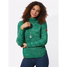 Casual Looks Damen Rollkragenpullover "Pullover", gr&uuml;n, Gr. 46, meliert, unifarben, 54% Baumwolle, 46% Polyacryl, Pullover