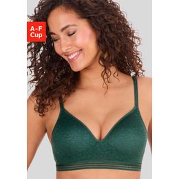 Lascana Damen Bralette-BH "Freya", Gr. 85, gr&uuml;n, Spitze, Obermaterial: 36% Polyamid, 29% Polyester, 27% Baumwolle, 8% Elasthan, BHs, ohne B&uuml;gel mit