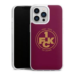 DeinDesign iPhone 13 Pro Handy Silikon H&uuml;lle Case wei&szlig; Handyh&uuml;lle 125 Jahre 1. Fc Kaiserslautern 1. Fck Silikon Case