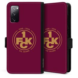 DeinDesign Galaxy S20 Handy Klapph&uuml;lle Handyh&uuml;lle aus Kunst Leder schwarz Flip Case 125 Jahre 1. Fc Kaiserslautern 1. Fck Sideflip mit Lasche