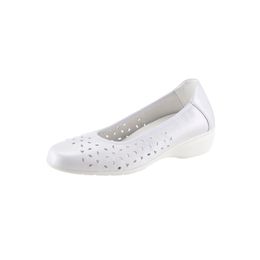 CLASSIC Damen Ballerina, Gr. 37, weiß, Glattleder, Schuhe